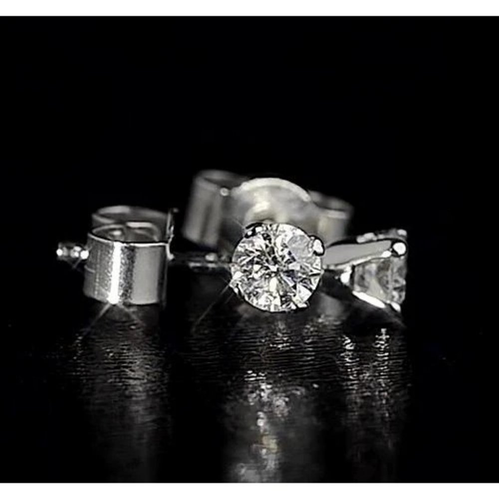 Diamond Stud Earring Crown Setting - Gem